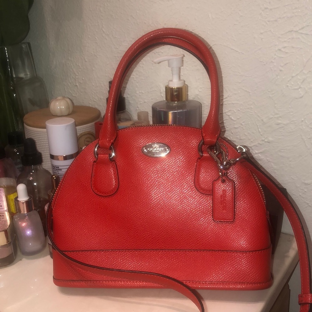 Coach Leather Grain Mini Cora Domed Satchel - Gem